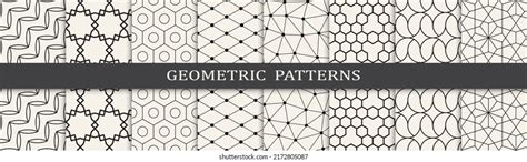 Set Geometric Seamless Patterns Abstract Geometric Stock Vector Royalty Free 2135022613