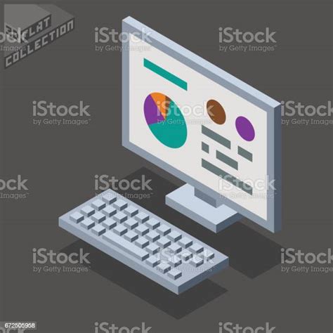 Pc 아이콘입니다 3 차원 Isometric 낮은 폴 리 플랫 디자인입니다 벡터 일러스트입니다 0명에 대한 스톡 벡터 아트 및