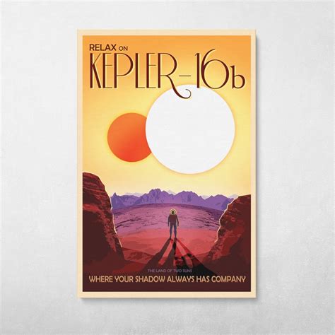 Nasa Travel Kepler 16b Canvas Wall Art
