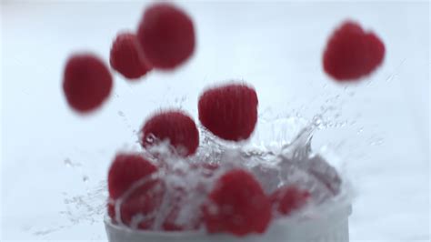 Raspberries Splashing In Slow Motion 3478948 Stock Video At Vecteezy