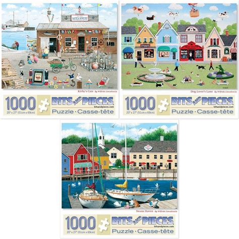 Bits And Pieces Value Set Of Three 3 1000 Piece Jigsaw Puzzles For