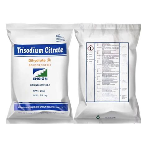 Food Grade Trisodium Citrate Sodium Citrate Powder Cas 68 04 2 Sodium