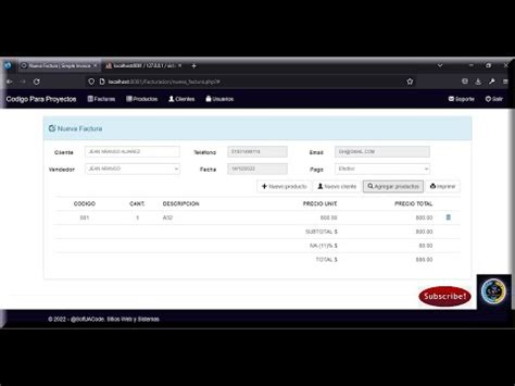 Sistema De Facturación PHP MySQL De Código Abierto MySQL YA