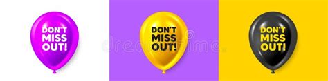 Dont Miss Out Tag Special Offer Price Sign Birthday Balloons 3d Icons