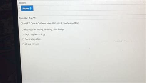 Sections Section 1 Question No 19 ChatGPT StudyX