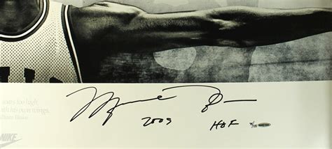 Michael Jordan Signed Limited Edition 72x23 Bulls Wings Nike Poster