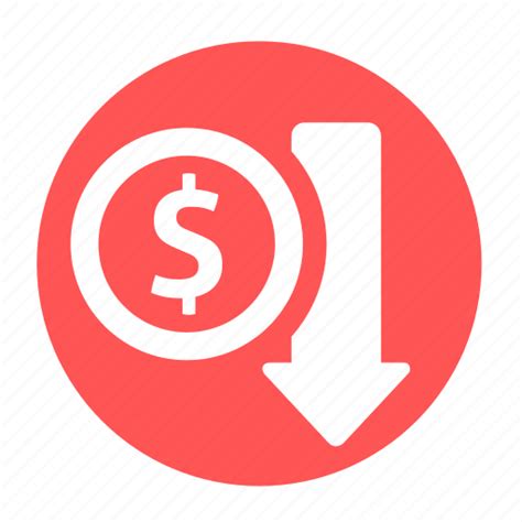 Business Circle Decrease Income Money Office Profit Icon