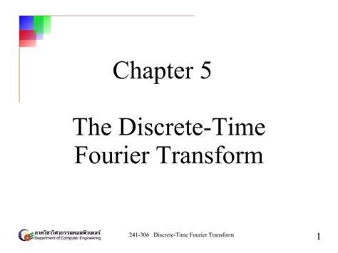 Chapter5 The Discrete Time Fourier Transform PDF