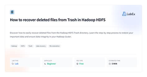 How To Recover Deleted Files From Trash In Hadoop Hdfs Labex