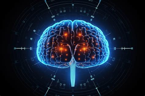 Premium Photo Illuminated Brain Network Interface Analysis Concept