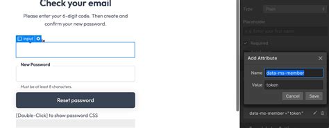 Password Reset Modal For Webflow