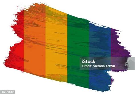 Bendera Komunitas Lgbt Bergaris Enam Warna Sebagai Sapuan Kuas Pada