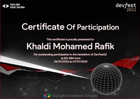 Khaldi Mohamed Rafik On Linkedin Hackathon Devfest22 Gdg