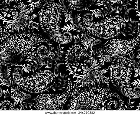 Black White Paisley Wallpaper Stock Vector Royalty Free