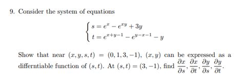 Solved 9 Consider The System Of Equations