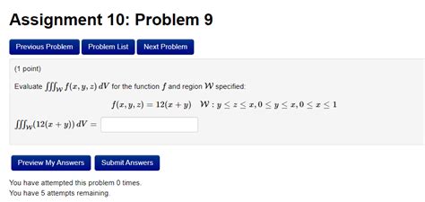 solved assignment 10 problem 9 previous problem problem