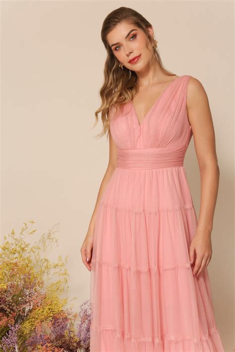 Vestido De Festa Vestido De Festa Rosa Longo Evelyn Ladydress