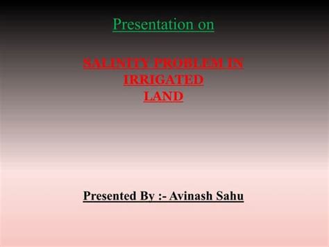 Salinity And Types Of Salinity Ppt