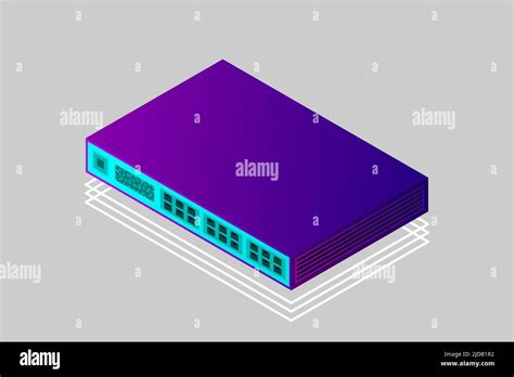 Isometric Switch With Up Link Port Vector Illustration Stock Vector Image And Art Alamy