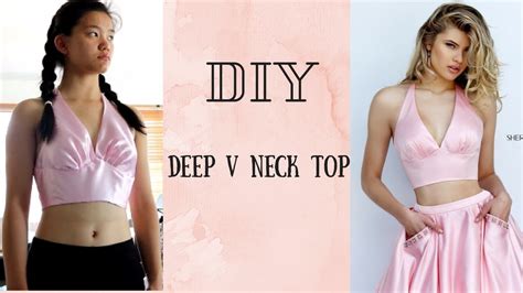 Diy Deep V Neck Satin Crop Top Youtube
