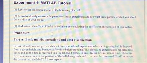 Solved Experiment 1 Matlab Tutorial1 ﻿review The