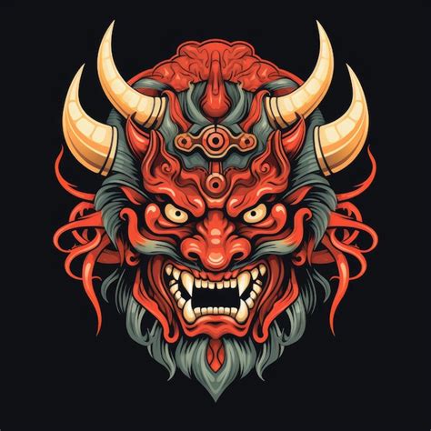 Premium Ai Image Oni Vector Illustration Isolated On Black