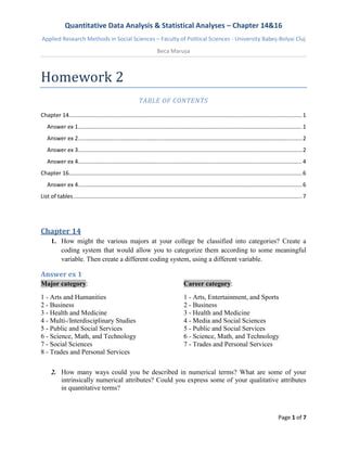 Exercises Statistics PDF