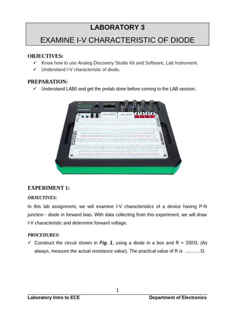 2 Ece Lab3 Diode Pdf Diode P N Junction