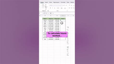 Use The Mod Function To Calculate Hours Worked Ms Excel Excel Tips