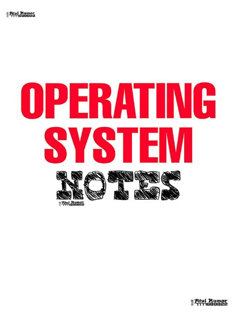 Operating System Notes Pdf