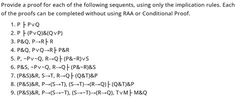 solved provide a proof for each of the following sequents
