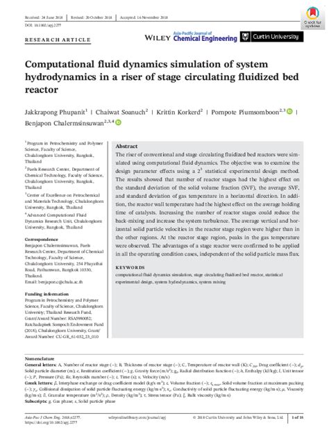 Pdf Computational Fluid Dynamics Simulation Of System Hydrodynamics