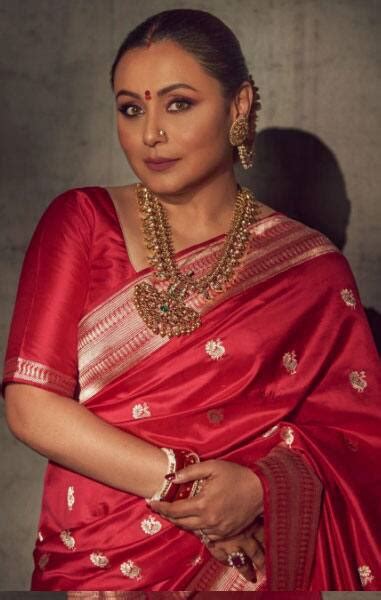 Actress Rani Mukerji Pairs Her Gorgeous Red Saree With Statement