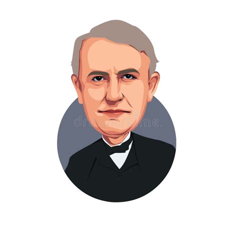 Caricature Of Thomas Alva Edison Stock Vector Illustration Of