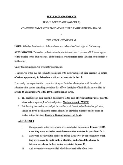 Skeleton Arguments 035705 Pdf Justice Crime And Violence