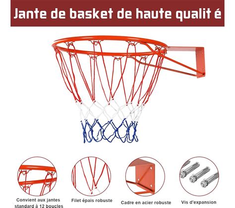 Panier De Basket Anneau Suspendu De Basket Ball Avec Filet Fixation Au