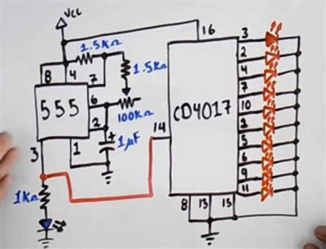 Secuencia De Luces Led Con 555 Y El Cd4017 Web