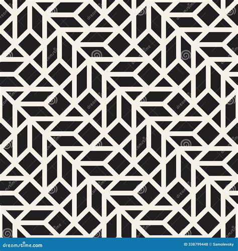 Vector Seamless Pattern Repeating Abstract Background Black And White Geometric Design Modern