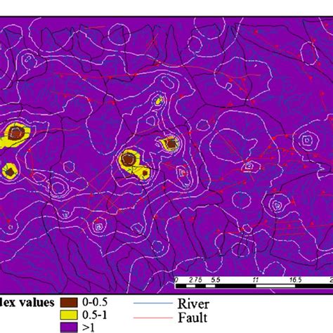 Map Showing The Distribution Of The Stream Length Gradient Index Sl