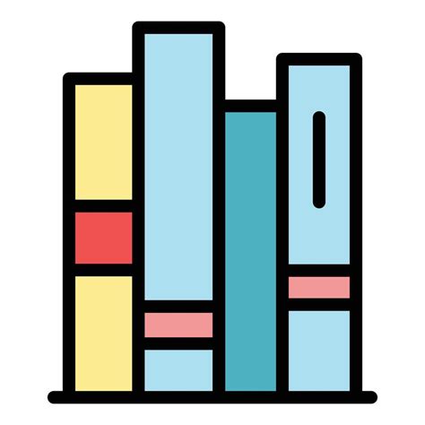 Books On The Shelf Icon Color Outline Vector 15889494 Vector Art At