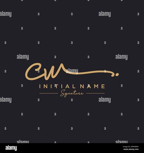 CW Signature Logo Template Vector Stock Vector Image Art Alamy