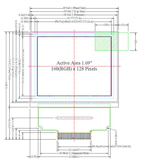 1 69 Inch Color Oled 160x128 Rgb Ssd1333 Ug 6028gdeff Parallel 4 Wire Spi I2c Interface