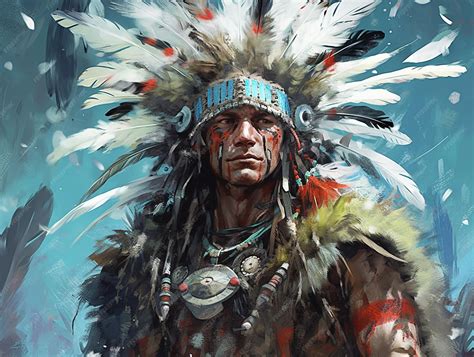 Premium Ai Image Indian Tribe Man Native American Portrait Ai Generated