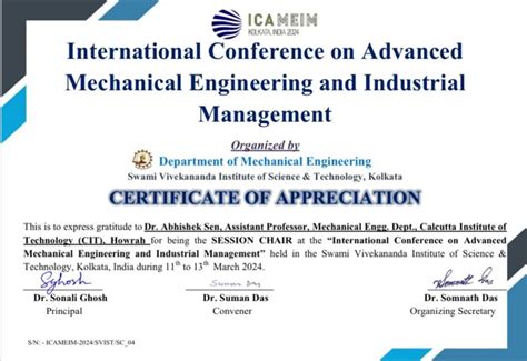 dr abhishek sen on linkedin certificate of appreciation
