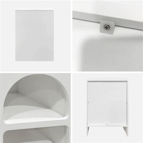 White Wood Effect Bedside Table 2 Niches White