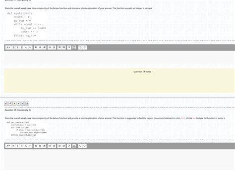 Solved Question Complexity State The Overall Worst Case