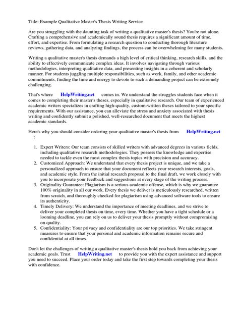 Example Qualitative Masters Thesis Pdf Qualitative Research