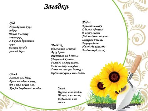 Загадки про сад с ответами