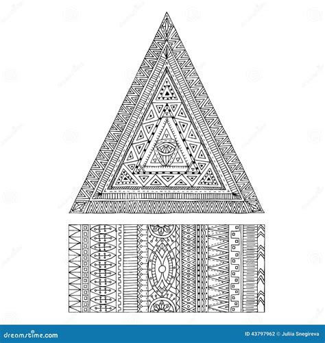 Triangle Ethnic Pattern Cartoon Vector 57022019
