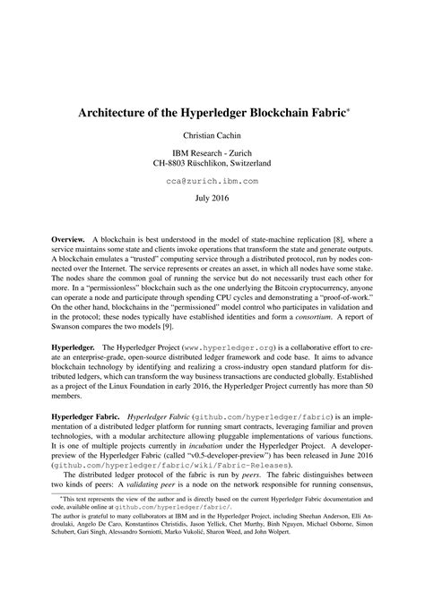 Architecture Of The Hyperledger Blockchain Fabric Pdf